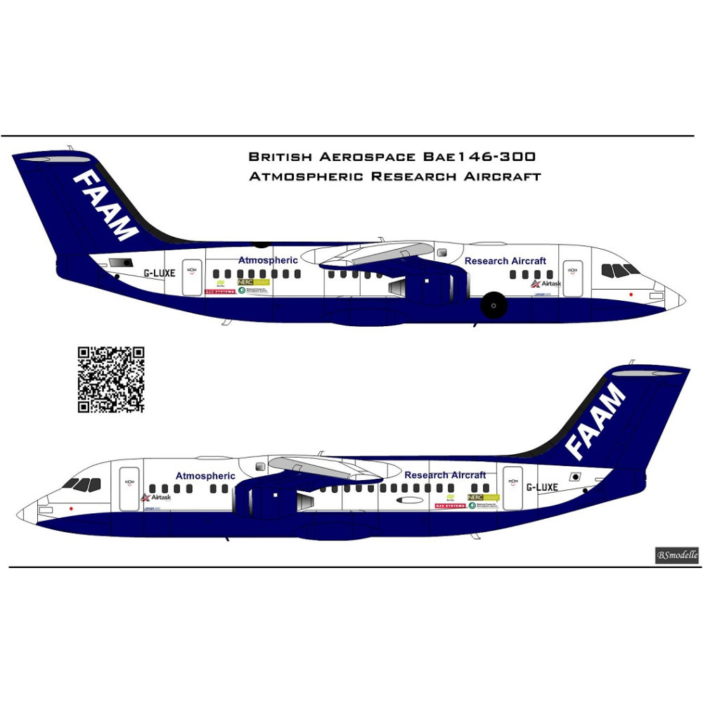 BSmodelle 720526 - 1/72 BAe146 Atmospheric Research Aircraft decal for ...