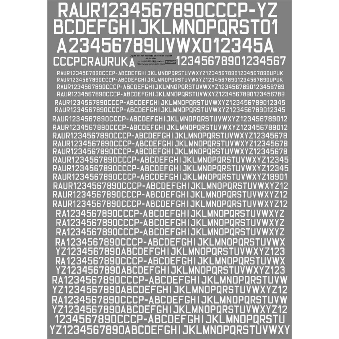 BSmodelle BSM 00011 White symbols multipurpose decal set all scales ...