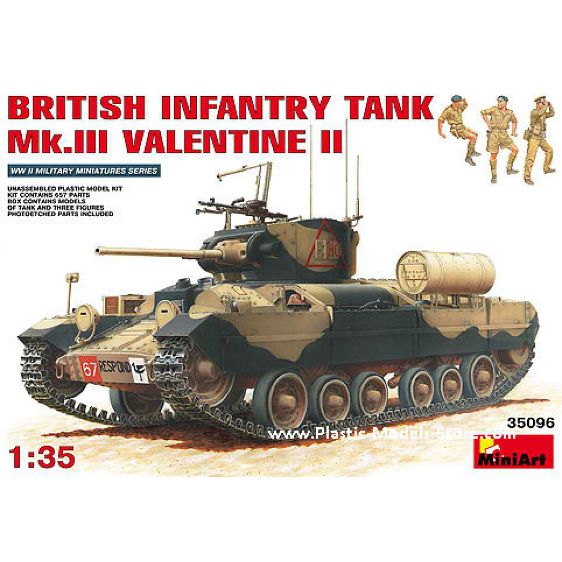 BRITISH INFANTRY TANK Mk.III VALENTINE II w/CREW 1/35 Miniart 35096 ...