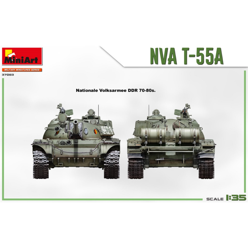 Miniart 37083 - 1/35 Medium tank NVA T-55A scale plastic model kit ...
