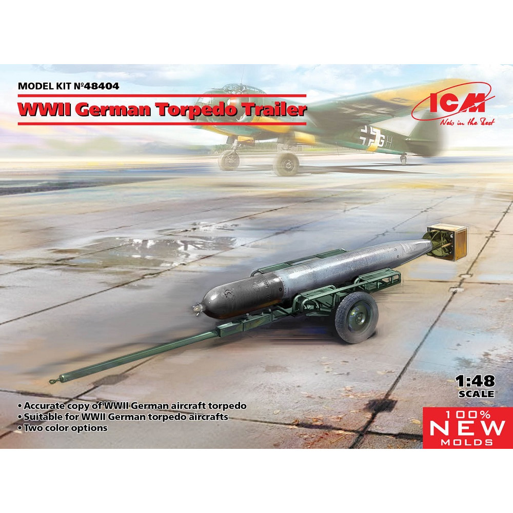 ICM 48404 - 1/48 scale German Torpedo Trailer, plastic model kit WWII ...