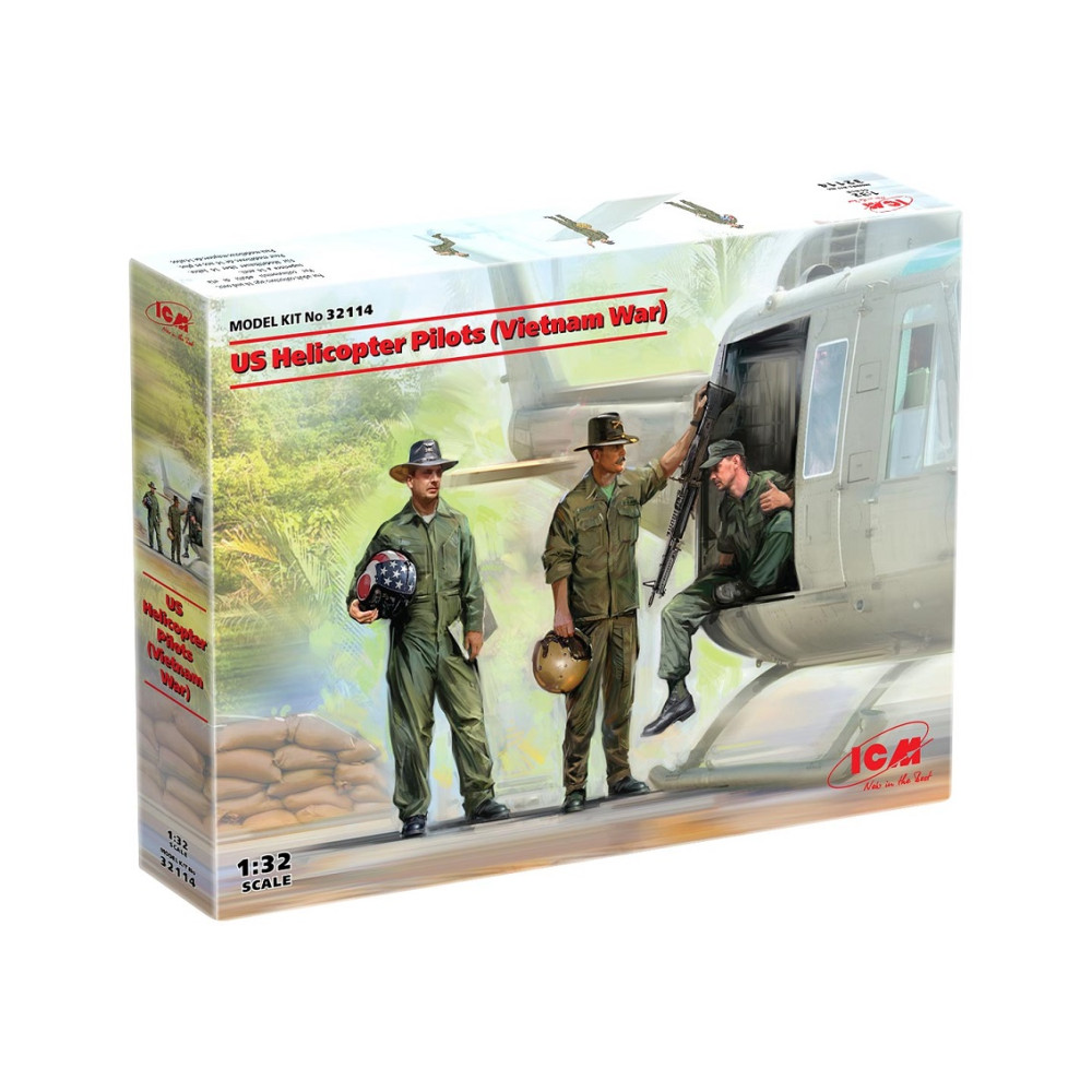 ICM 32114 - 1/32 US Helicopter Pilots (Vietnam War) scale plastic model ...