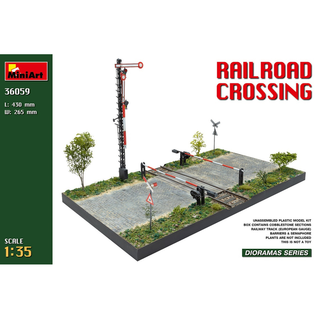 Miniart 36059 - 1/35 Railroad Crossing scale plastic model kit Model ...