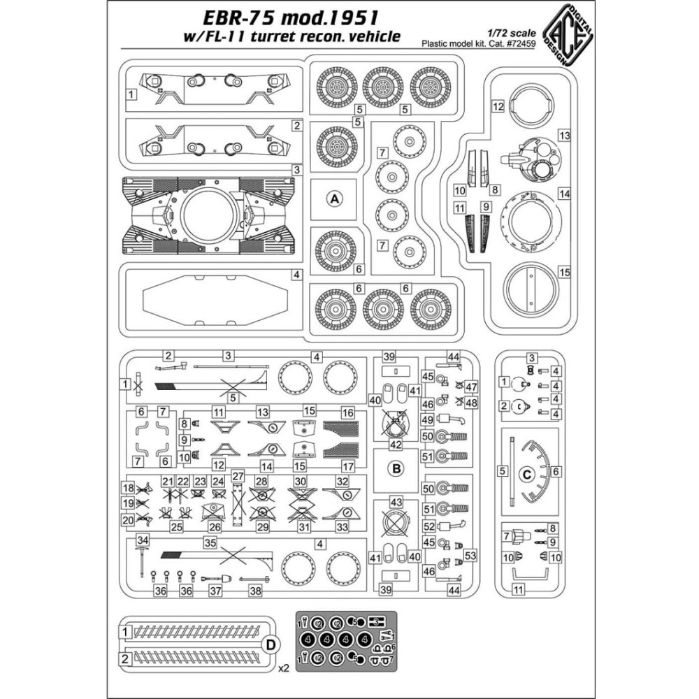 ACE 72459 - 1/72 EBR-75 mod.1951 w/FL-11 turret recon. Vehicle, scale ...