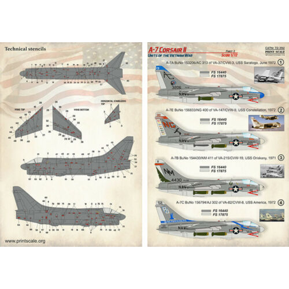 Print scale 72-392 - 1/72 - NEW A-7 Corsair II. Part 3 + A-7 Corsair II ...