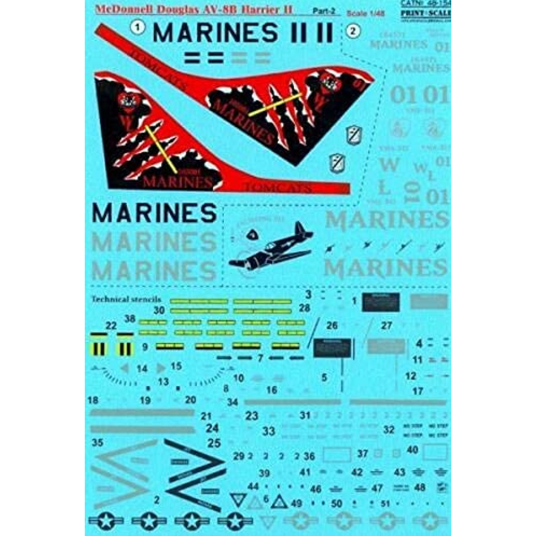 Print scale 48-154 - 1/48 - Mcdonnell Douglas AV-8B Harrier II Part. 2 ...
