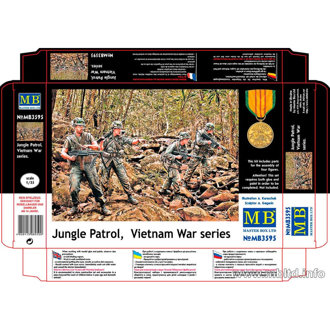 Jungle Patrol, Vietnam War series 1/35 Master Box 3595 Model Kit ...