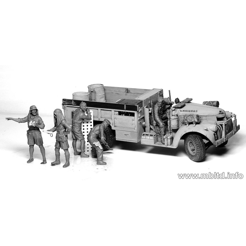 LRDG in North Africa, WWII era 5 figures 1/35 Master Box 3598 Model Kit ...