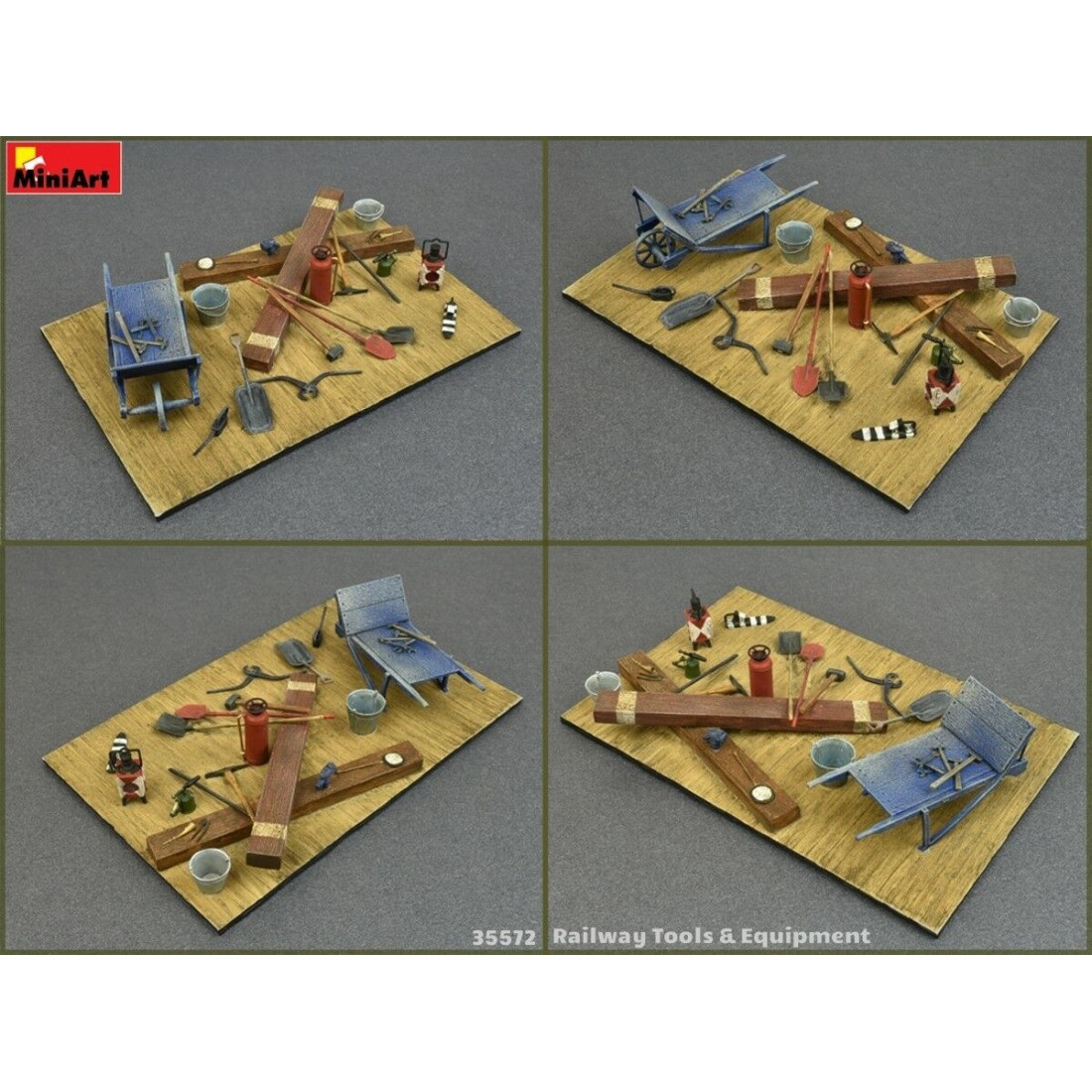 Miniart 35572 - 1/35 Railway tools and equipment scale model kit Model ...