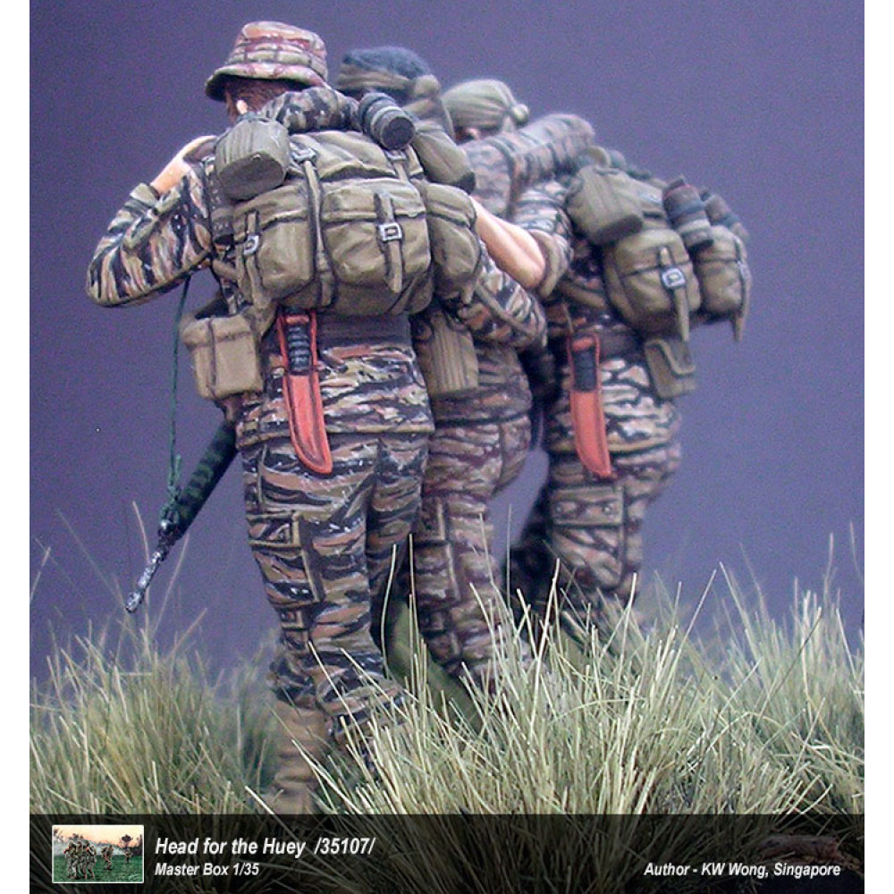 Head for the Huey, Vietnam War series 5 figures 1/35 Master Box 35107 ...