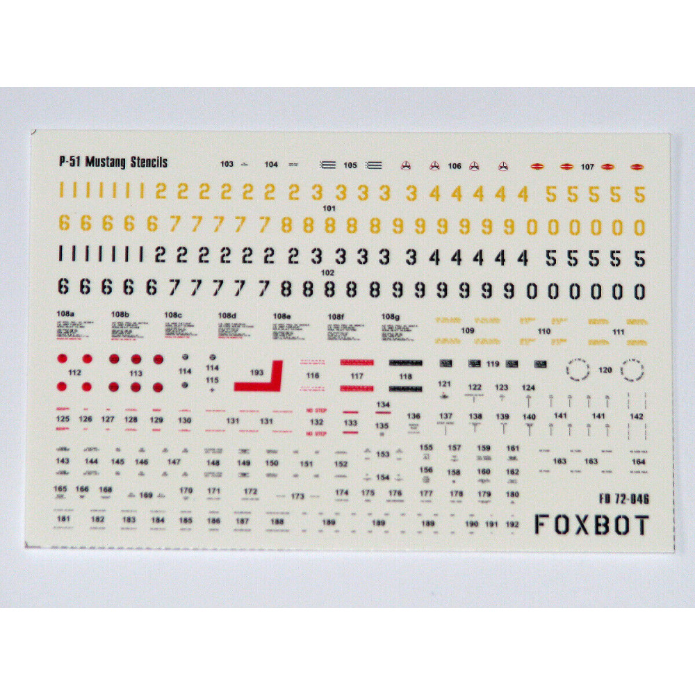Foxbot 72-052 - 1/72 Decals U.S.A.F. North American P-51 Mustang Nose ...
