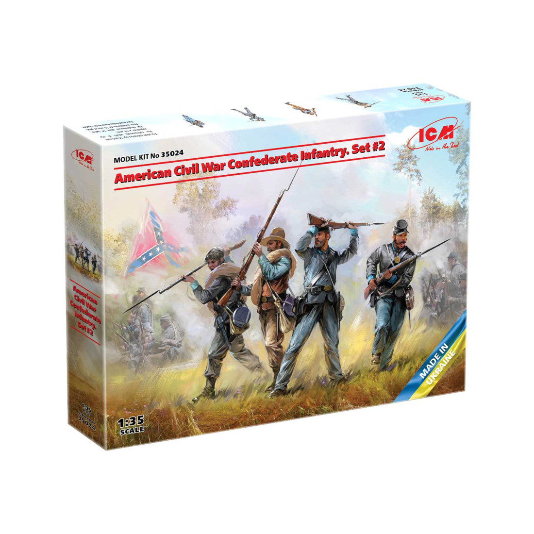 ICM 35024 - 1/35 American Civil War Confederate Infantry, scale plastic ...