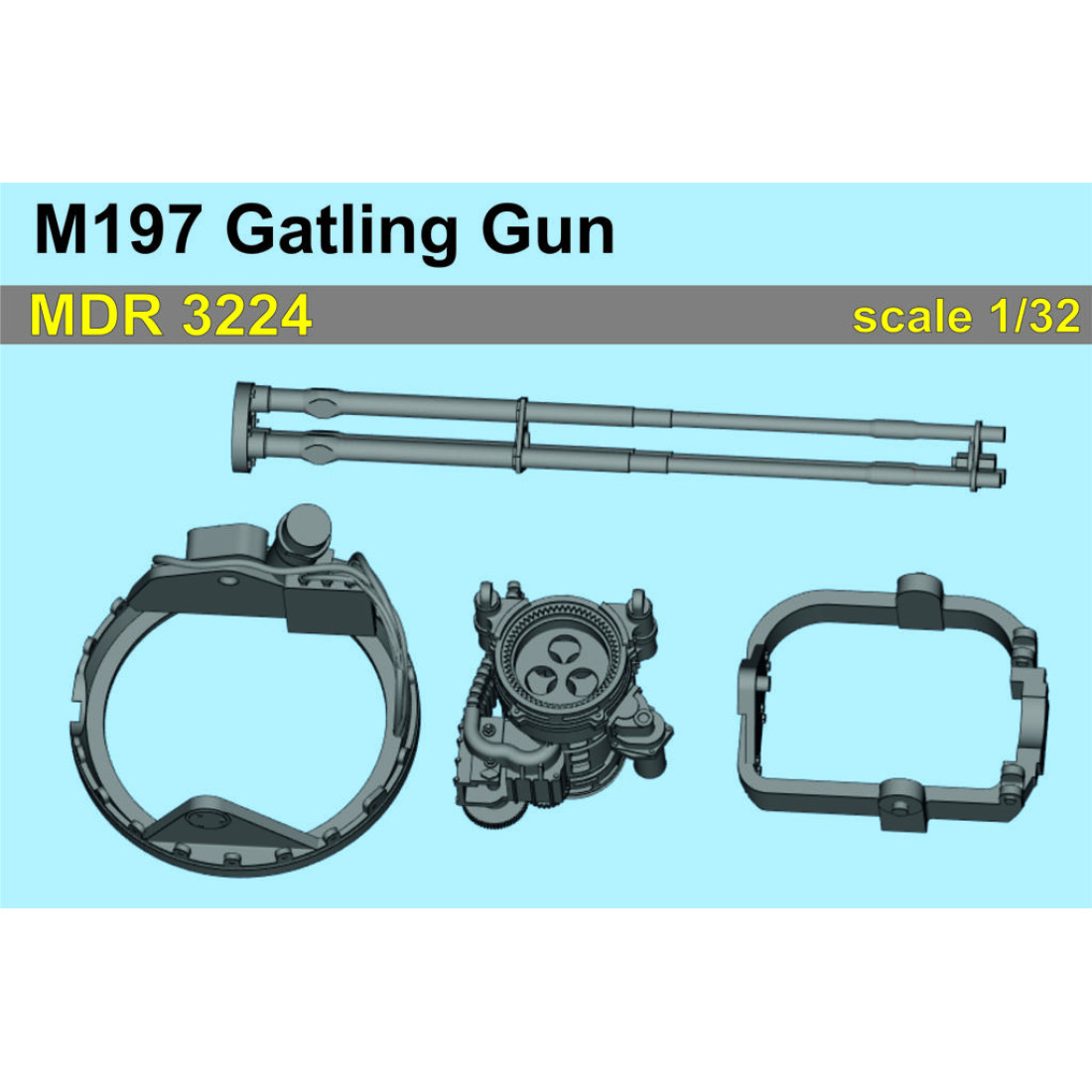 Metallic Details MDR3224 - 1/32 M197 Gatling gun (for ICM kit), 3D ...
