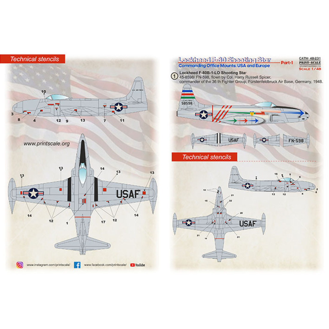 Print Scale 48-231 - 1/48 - Lockheed F-80 Shooting Star. Part 1 Model ...