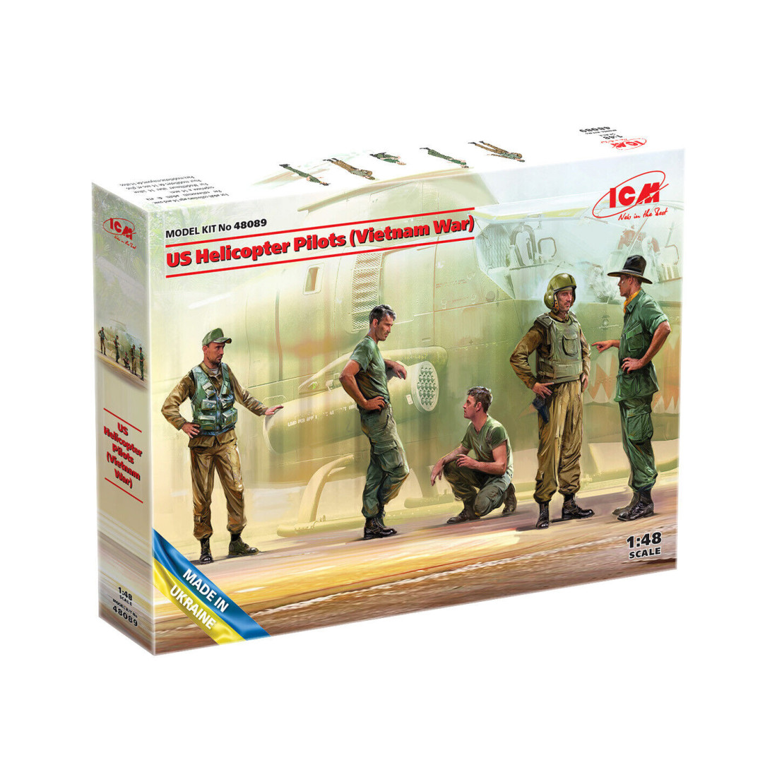 ICM 48089 1/48 US Helicopter Pilots (Vietnam War) 5 figures Scale model ...