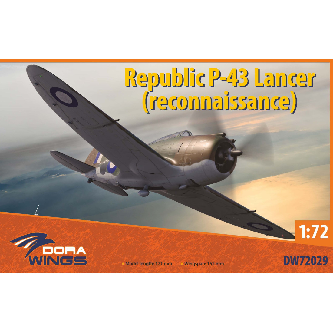 Dora Wings 72029 - 1/72 - Republic P-43 Lancer, recon Scale model kit ...