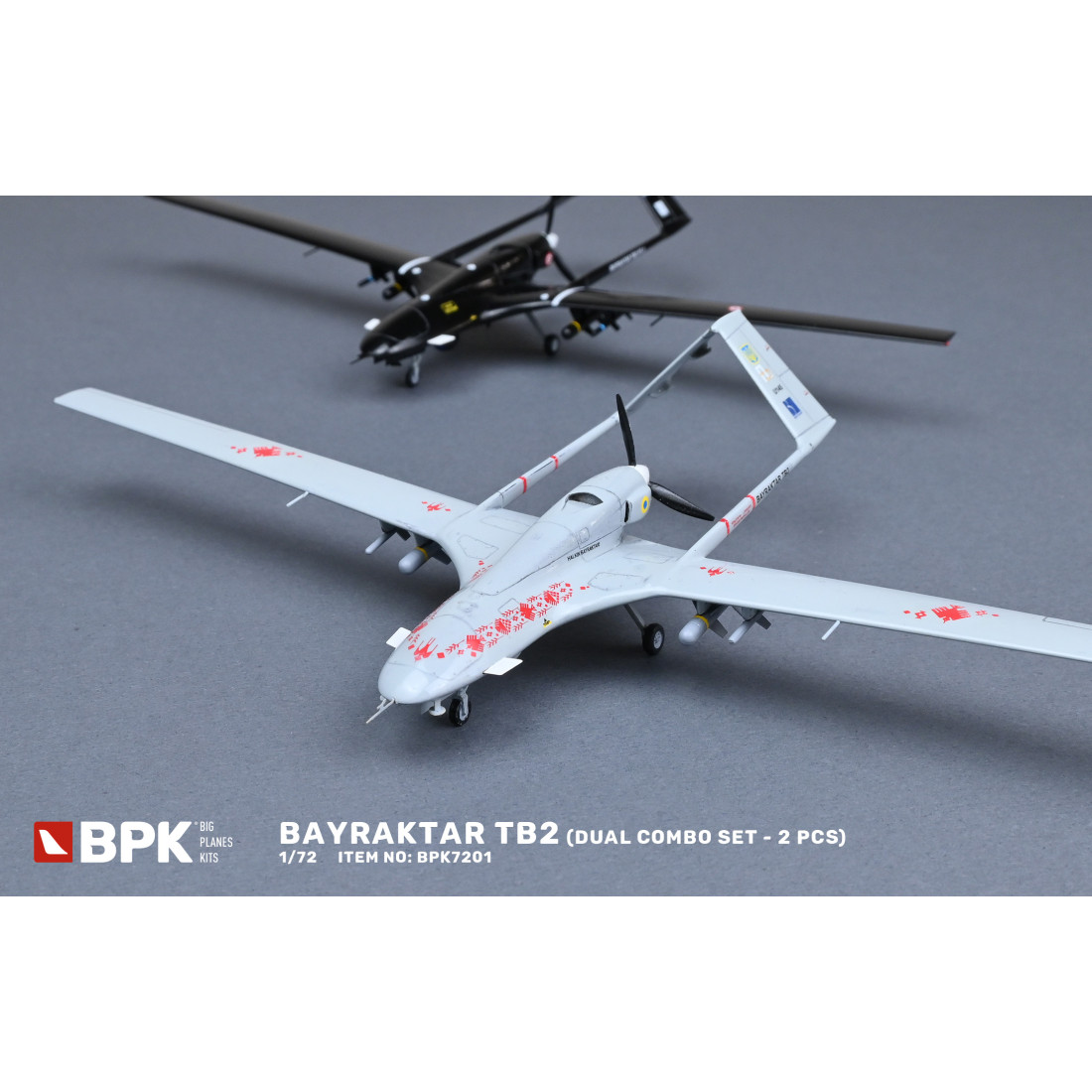 Bpk 7230 1/72 Bayraktar Tb2 Dual Combo Set Scale Model Kit Model Kit ...