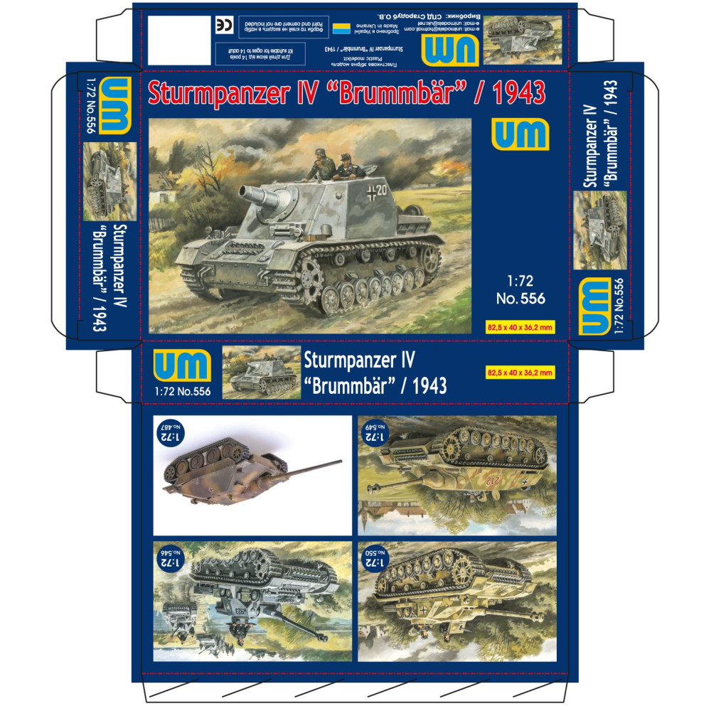 Unimodel 556 1/72 Sturmpanzer Iv Brummbar German Tank 1943 Um 556 Model ...