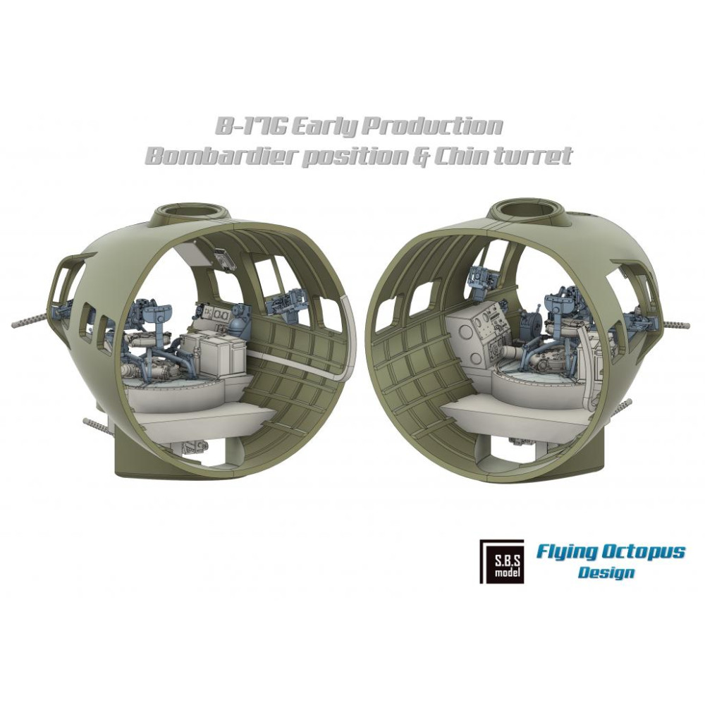 SBS 48083 1/48 B-17G Bombardier position and Chin turret upgrade for HK ...