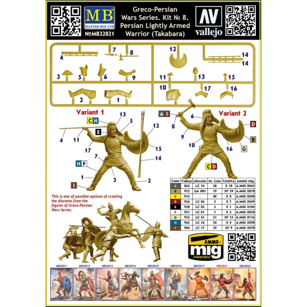 Master Box 32021 1/32 Greco Persian Wars Series Kit 8 Persian Lightly ...