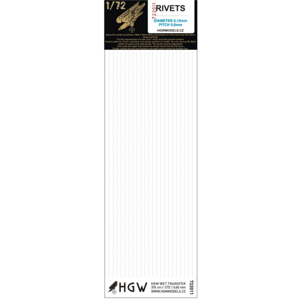 Hgw 722011 1/72 Single Lines Spacing 0 60 Mm 376 Cm Model Kit Decals ...