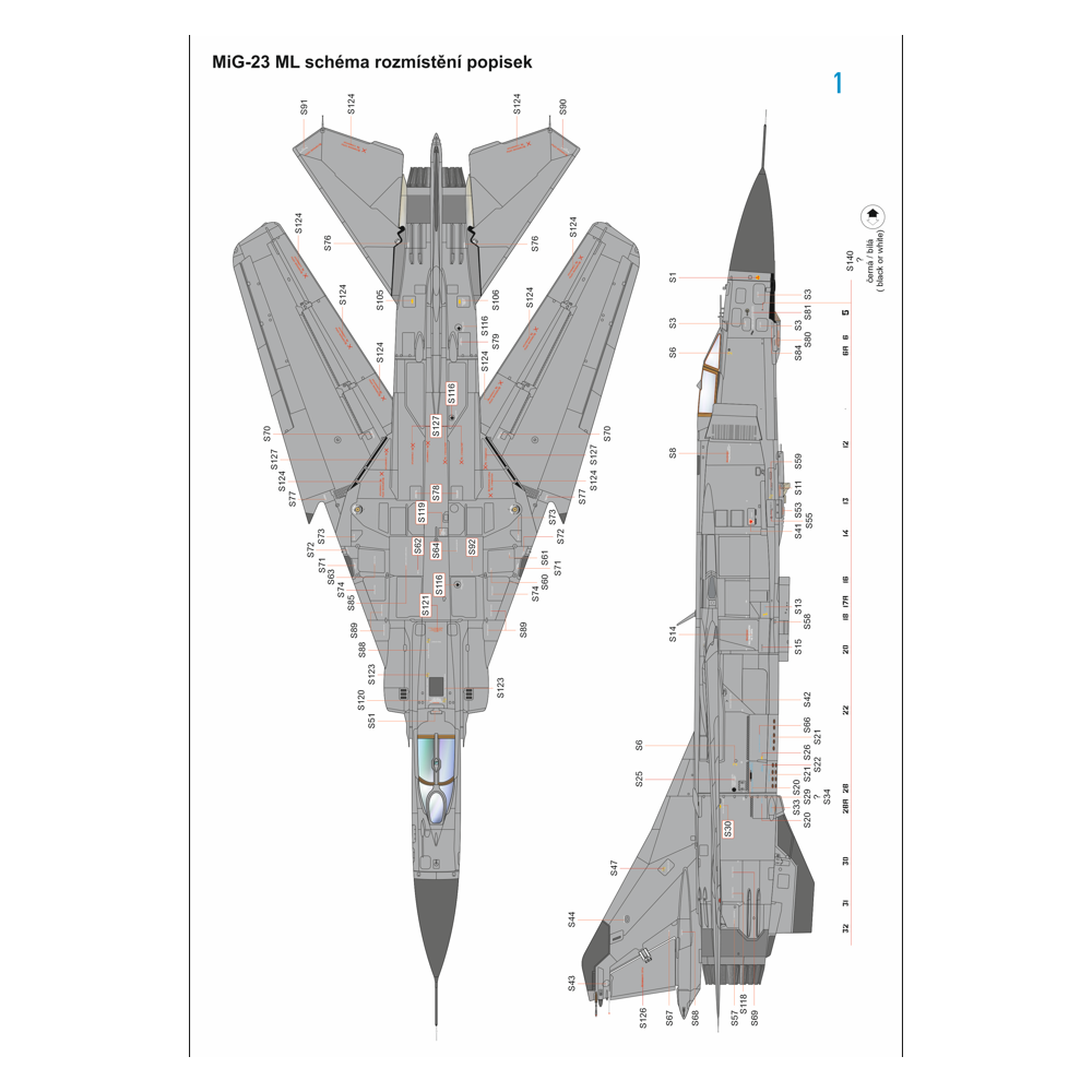 Hgw 532068 1/32 Mig-23 Standard Decals Stencils Model Kit Decals ...