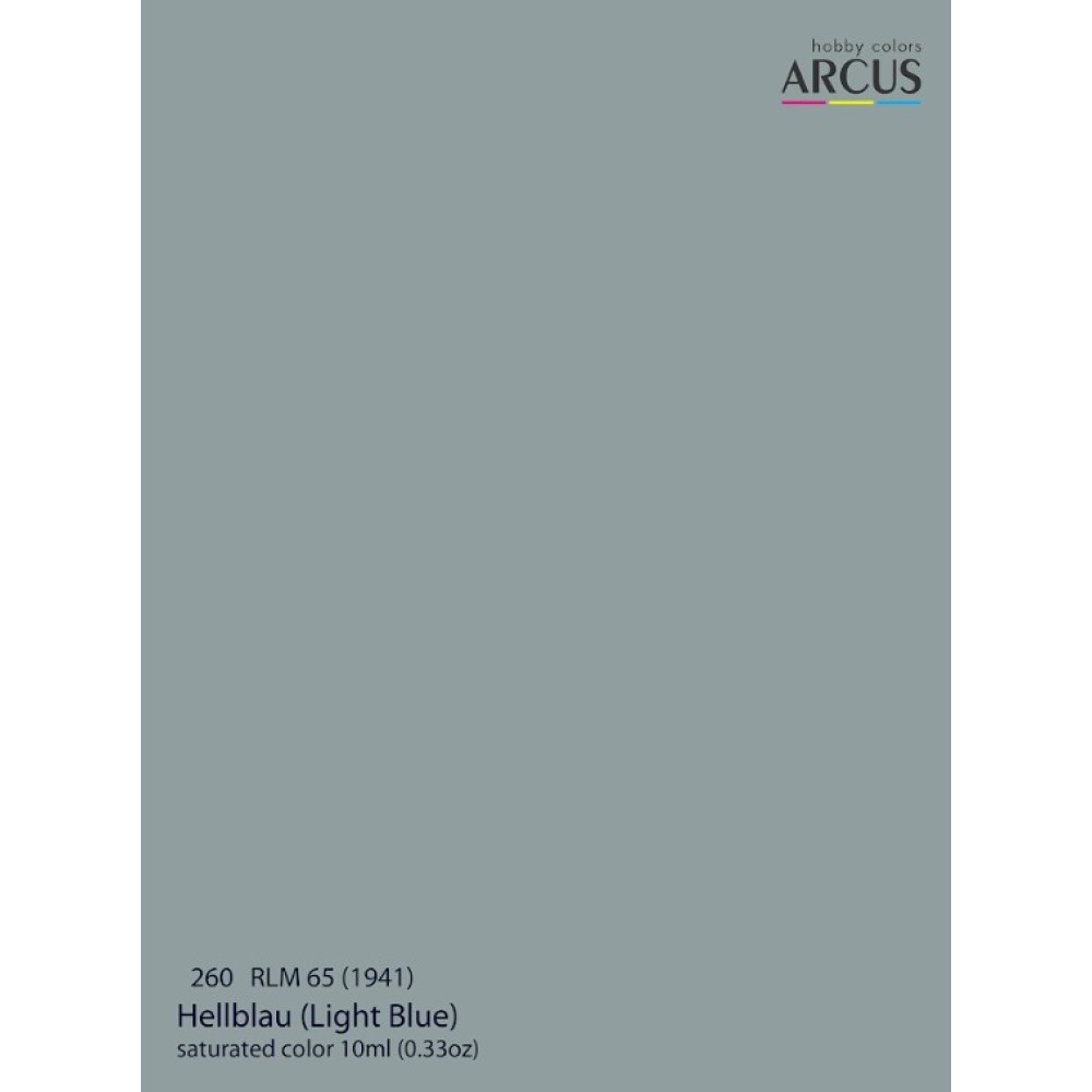 Arcus A260 Acrylic paint Luftwaffe 260s RLM65 Hellblau Light Blue ...