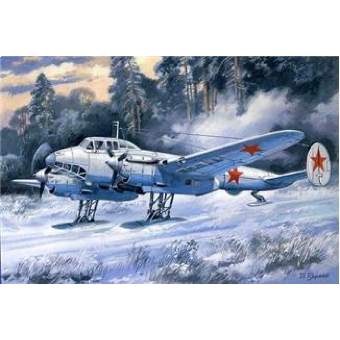 Russian Pe-2 Soviet dive bomber (serie 55), ski variant WWII 1/72 UM ...
