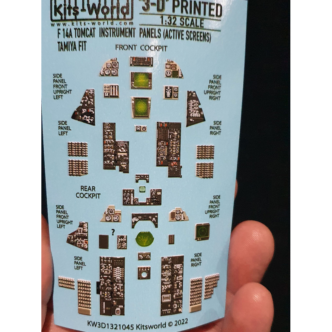 Kits World KW3D1321045 1/32 3d Decal F-14A Tomcat Cockpit Instrument ...