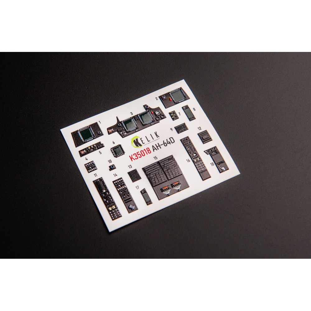 Kelik K35018 1/35 Ah-64d Apache Interior 3d Decals For Takom Kit ...