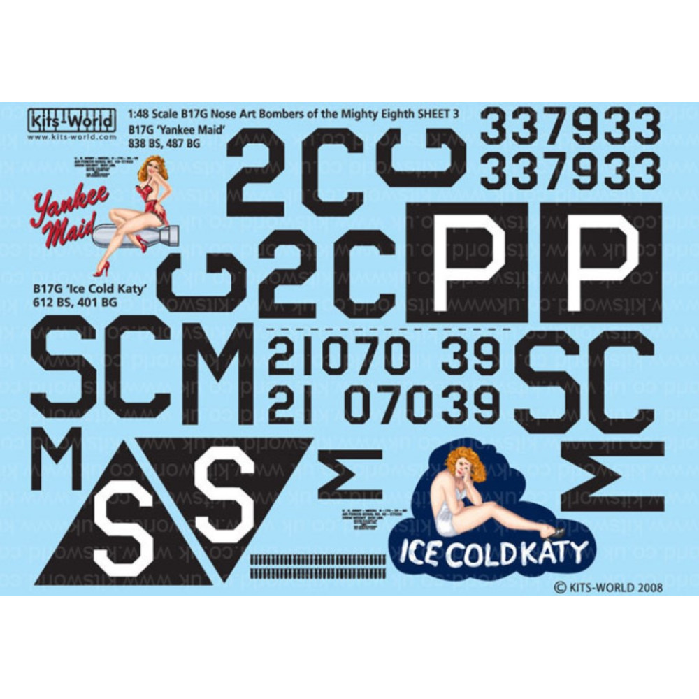 Kits World KW148015 1/48 Decal for Boeing B-17G Flying Fortress ...