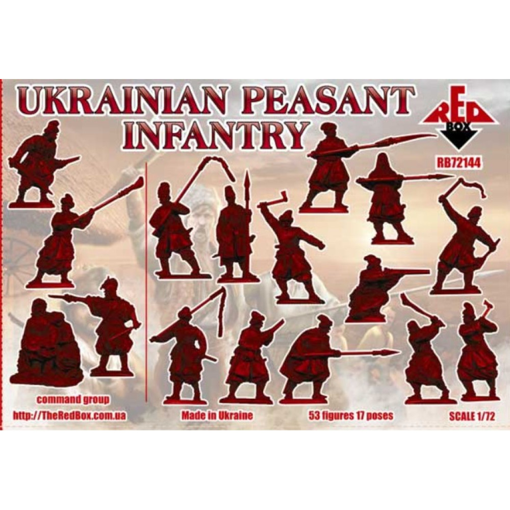 Red Box 72144 1/72 Ukrainian Peasant Infantry. 17 Cent Plastic Figures ...