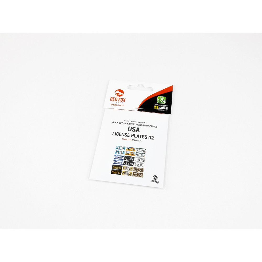 Red Fox QS-24014 1/24 3D decal USA License Plates 02