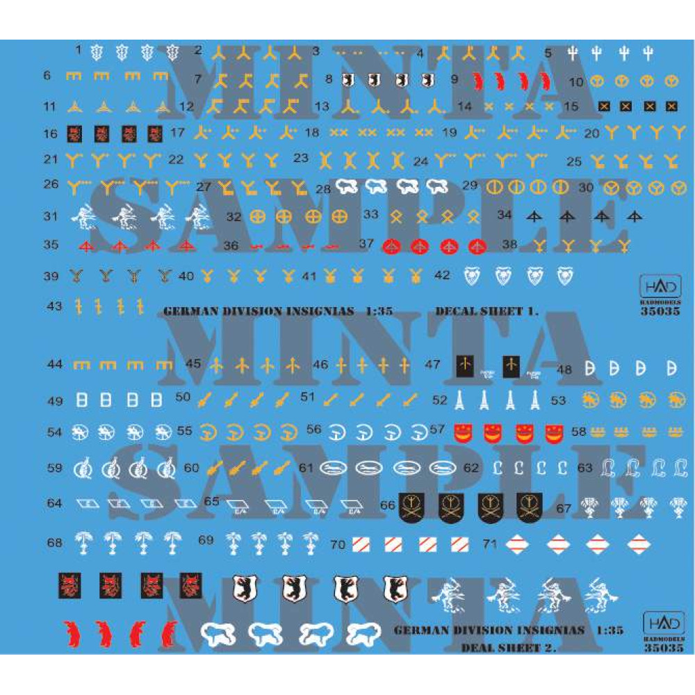 Had Models 035035 1/35 Decal For German Ww2 Division Symbols Dubble ...