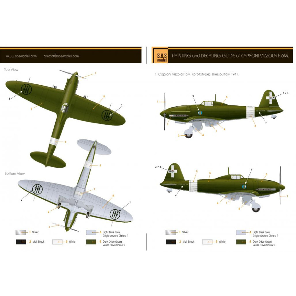 Sbs 7036 1/72 Caproni-vizzola F.6m Resin Model Kit Model Kit Aircraft ...
