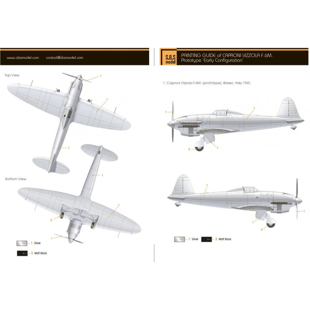 Sbs 7037 1/72 Caproni-vizzola F.6m Prototype Early Configuration Resin ...
