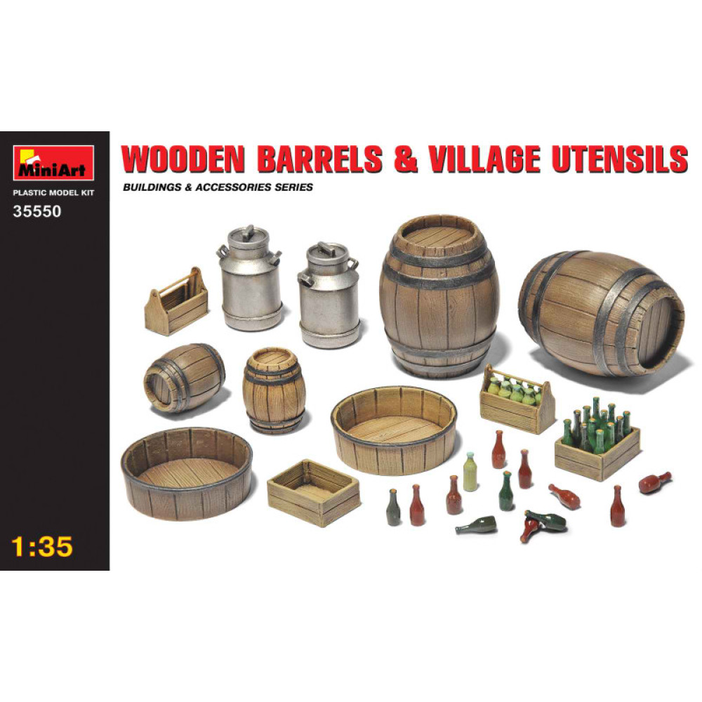 Wooden barrels 1/35 Scale Miniart 35550 Model Kit Diorama Accessories ...