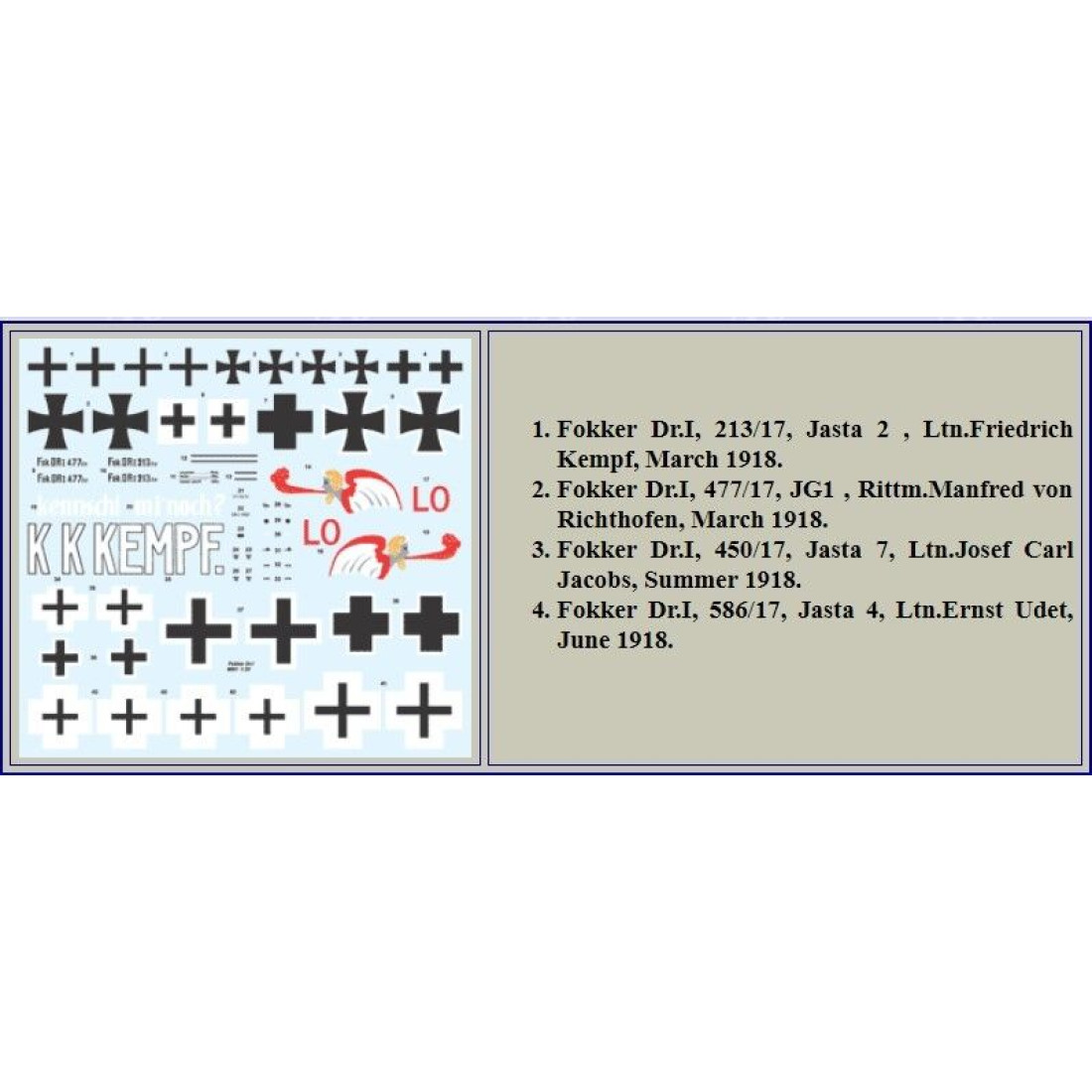 Roden 601 1/32 Fokker Dr.i German Fighter-triplane Wwi Plastic Model ...