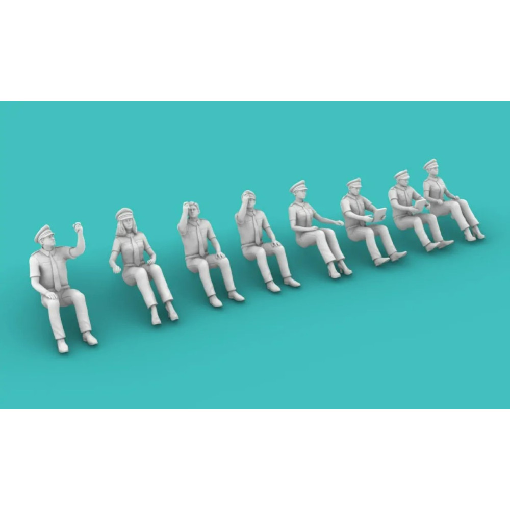 Rise144 Models RM071 1/144 Airline Pilots 8x pilots in different poses