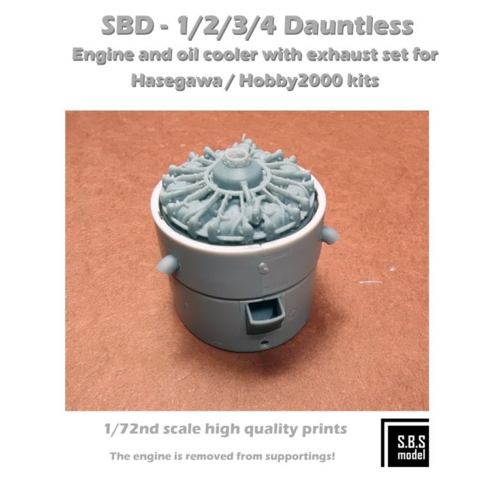 SBS 72083 1/72 SBD-1/2/3/4 Dauntless engine and oil cooler with exhaust