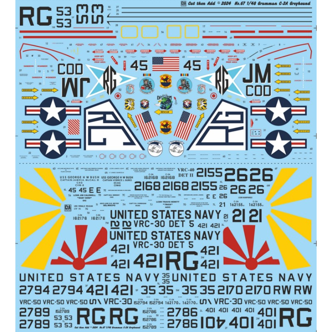 CtA Models 067 1/48 Decal for Grumman C-2 Greyhound - USN 7 Markings ...