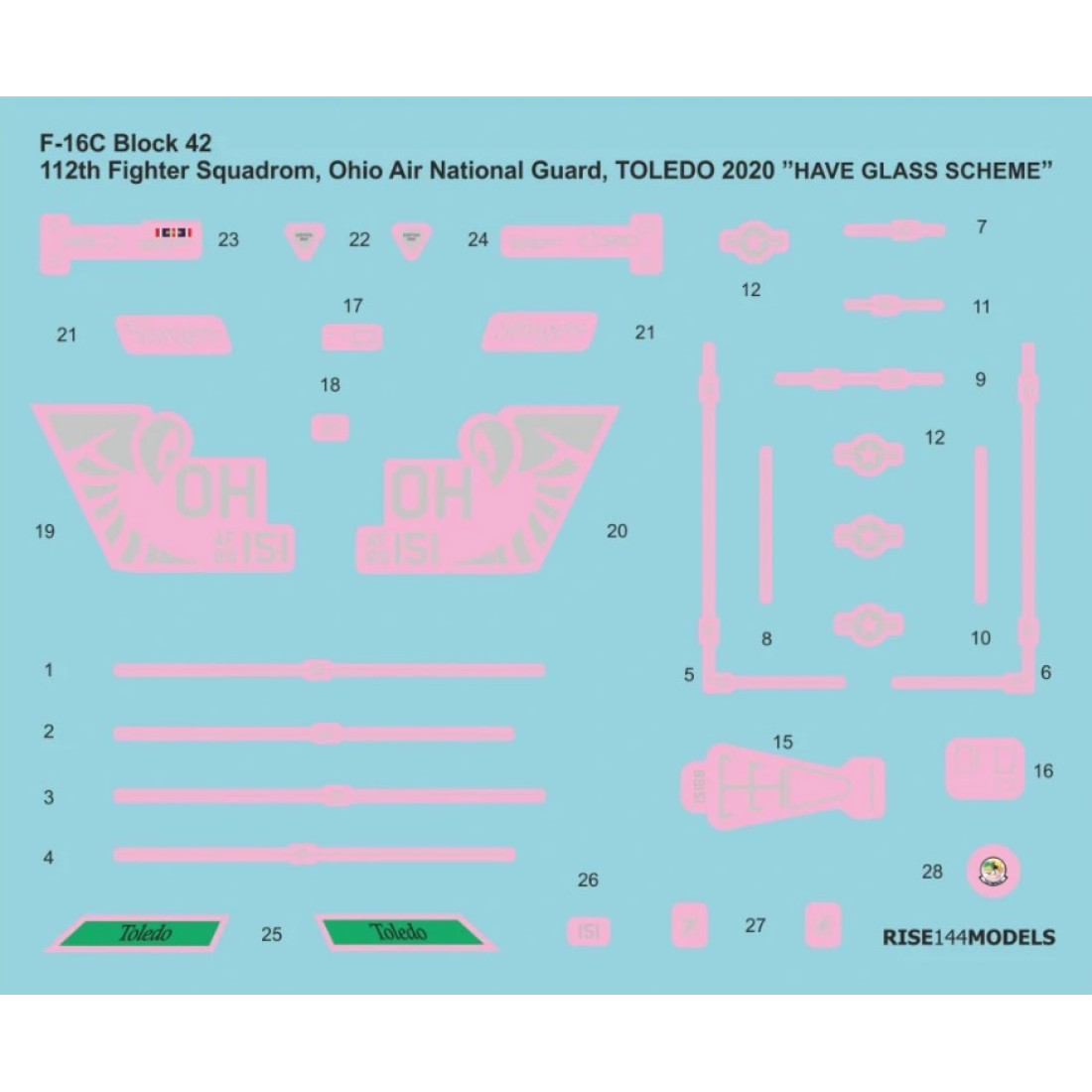 Rise144 Models Rmd003 1/144 F-16c Decals Stingers Ohio Ang. Vol.1 Have ...
