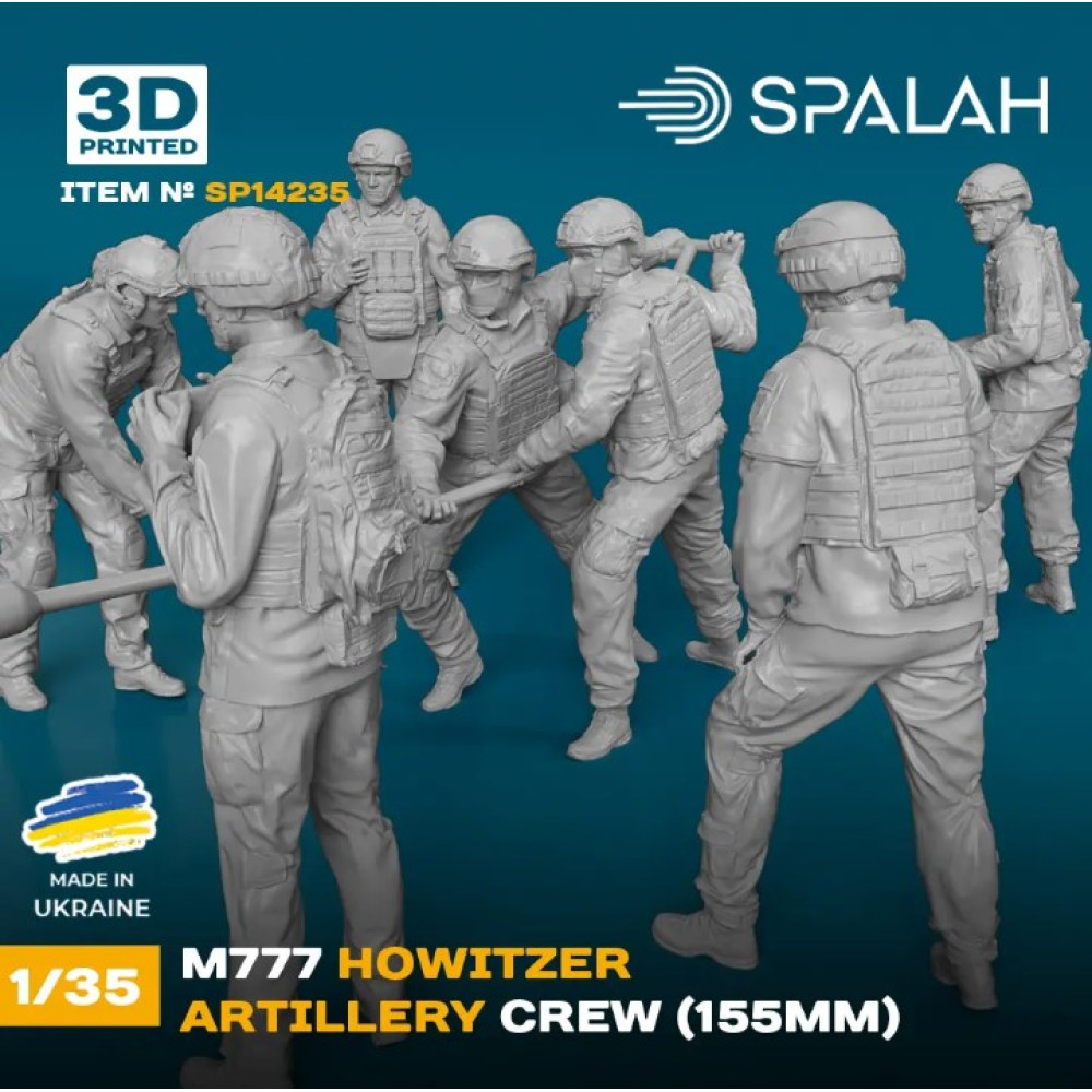 Spalah 14235 1/35 Set Of Figures M777 Howitzer Artillery Crew Model Kit ...