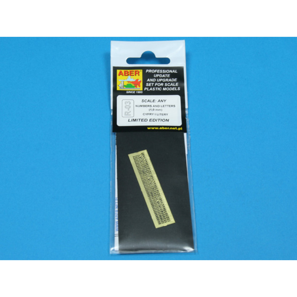 Letters and Numbers (1 mm high) Aber RR-03 Model Kit Diorama ...