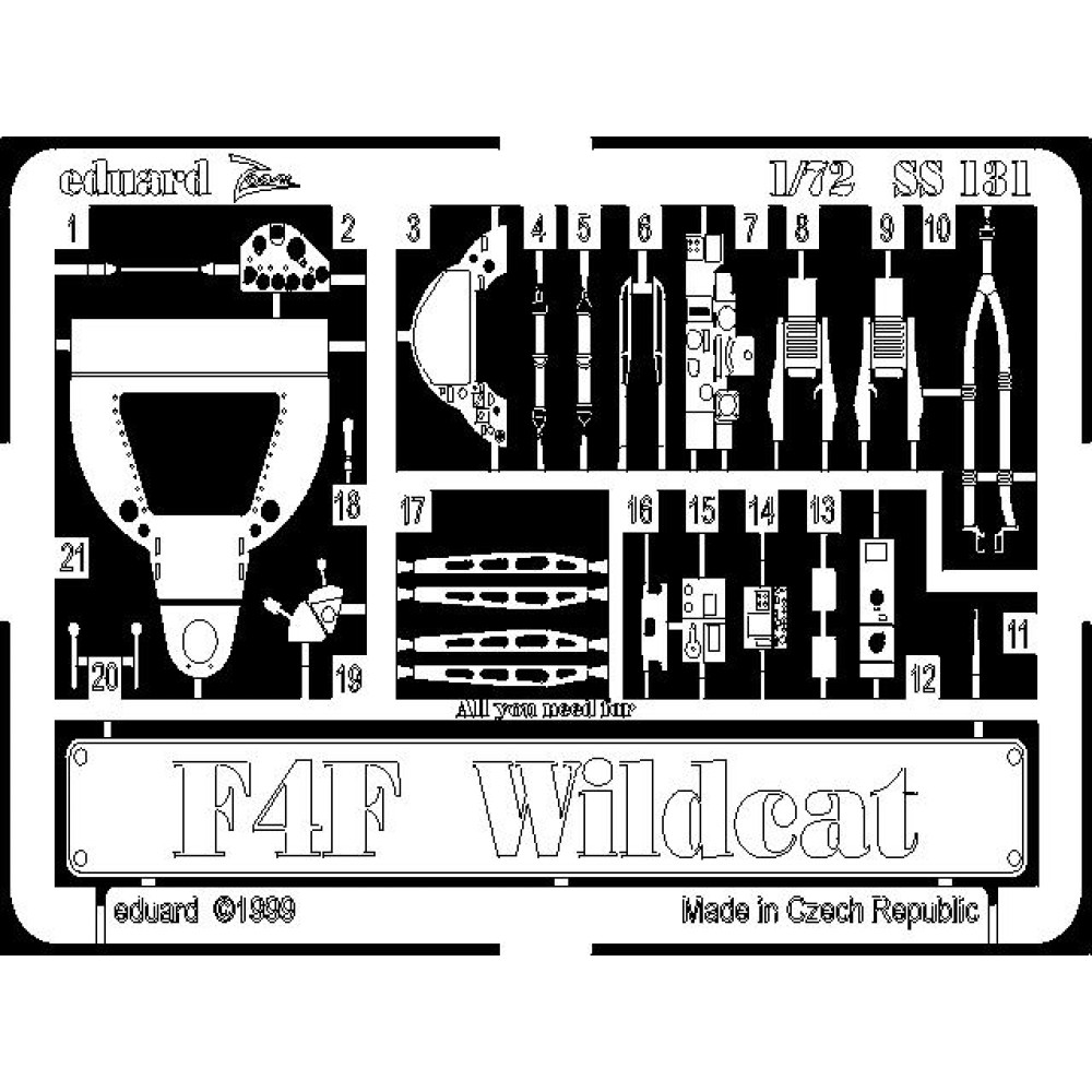 Photoetched setF-4F Wildcat, for Hasegawa kit 1/72 Eduard SS131 Model ...