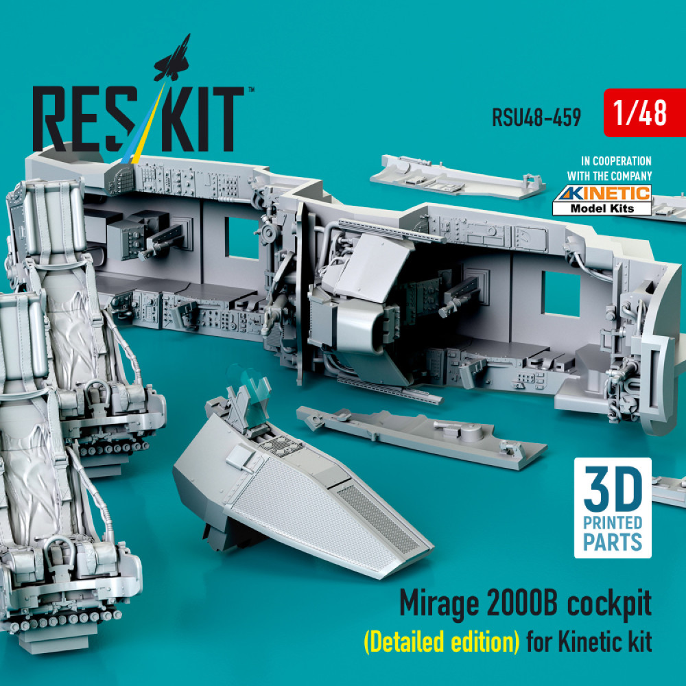 Reskit RSU48-0459 1/48 Mirage 2000B cockpit Detailed edition for Kinetic kit