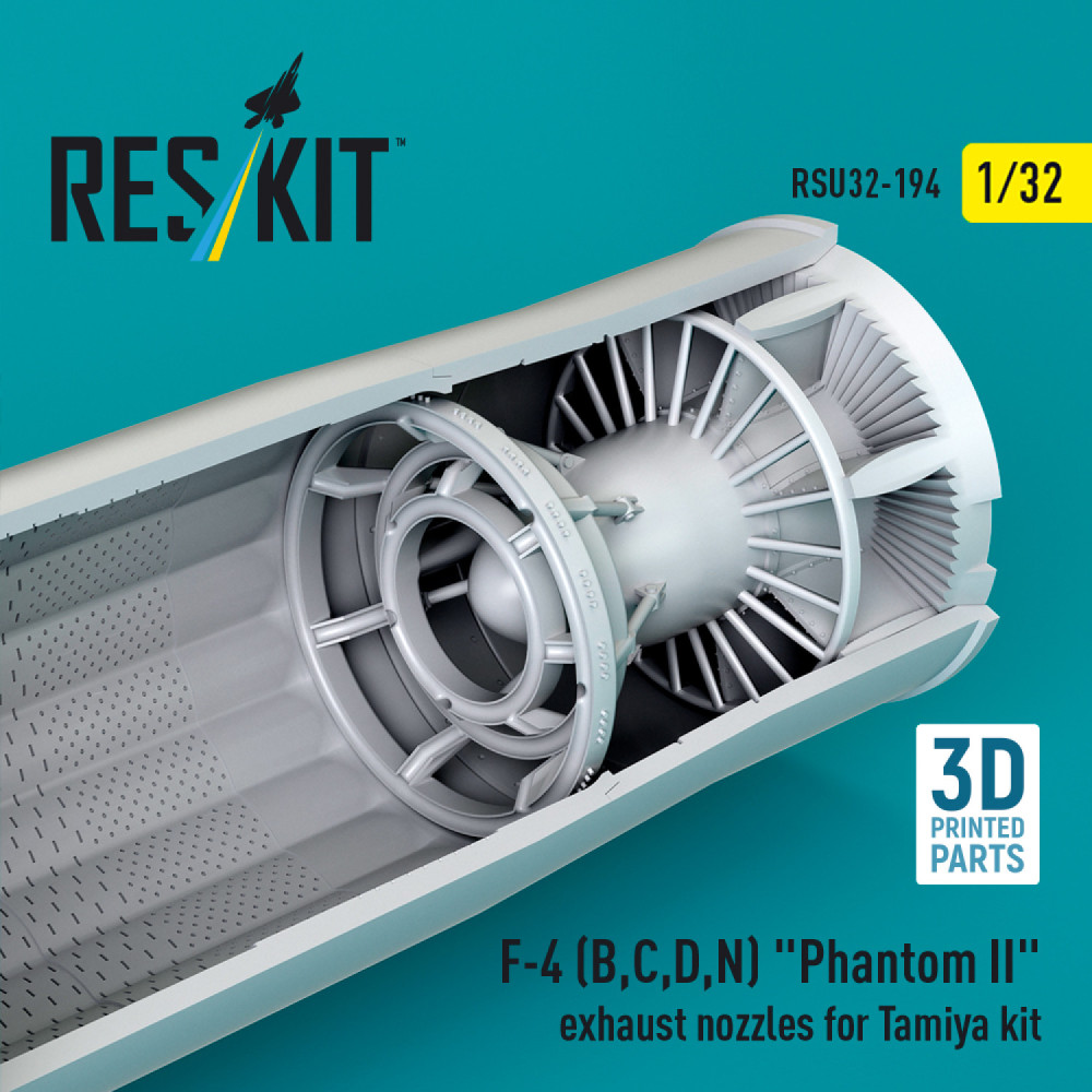 Reskit RSU32-0194 1/32 F-4 B, C, D, N Phantom II exhaust nozzles for Tamiya kit
