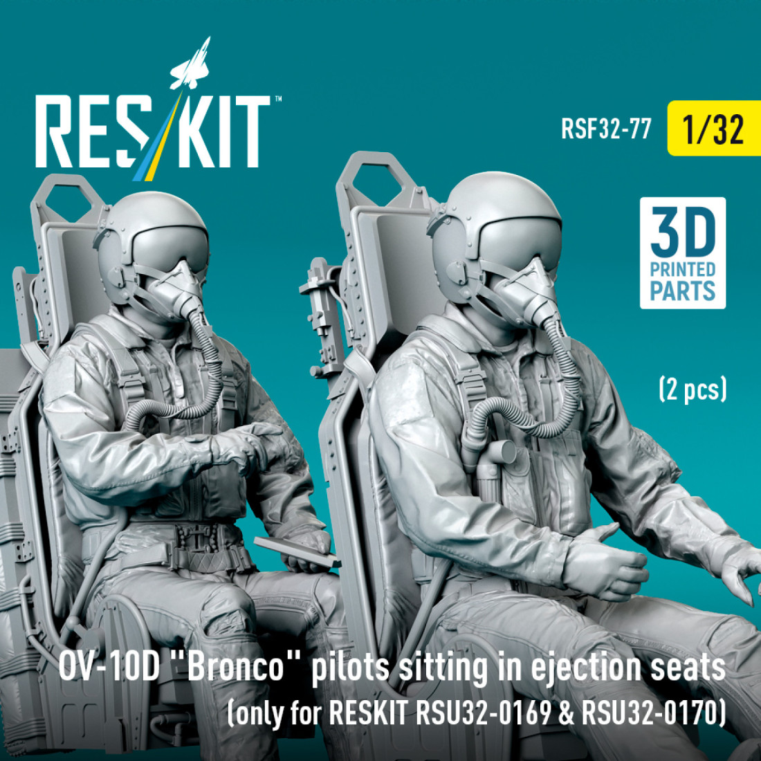 Reskit RSF32-0077 1/32 OV-10D Bronco pilots sitting in ejection seats 2 ...