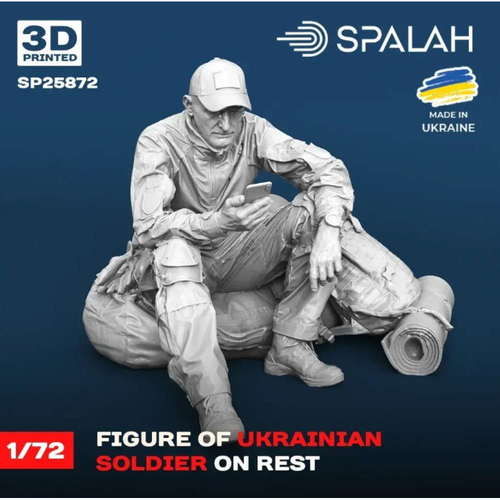 Spalah 25872 1/72 Figure Ukrainian Soldier On Rest Resin Model Kit Model Kit Figures Model Kits ...