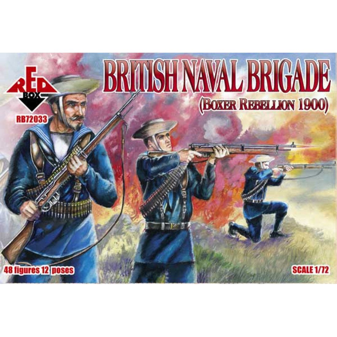 British Naval Brigade 1900 48 FIGURES IN 12 POSES 1/72 RED BOX 72033 ...
